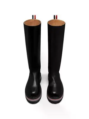 Thom Browne Rwb-stripe Leather Boots