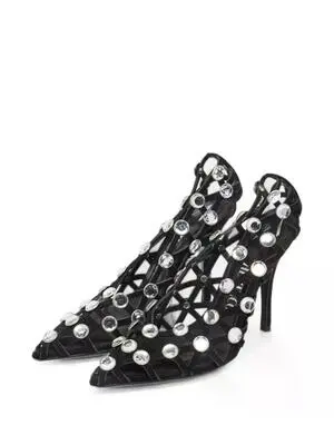 Attico Grid Crystal-embellished Pumps