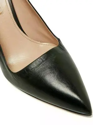 Miu Miu Leather Pointed-toe Pumps With Spiral-detail Heel