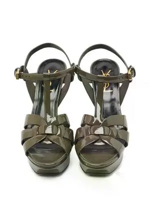 Saint Laurent Tribute Platform Sandals - Green