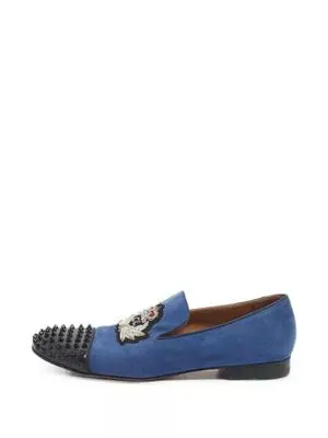 CHRISTIAN LOUBOUTIN Harvanana Spike-detail Slippers - Blue
