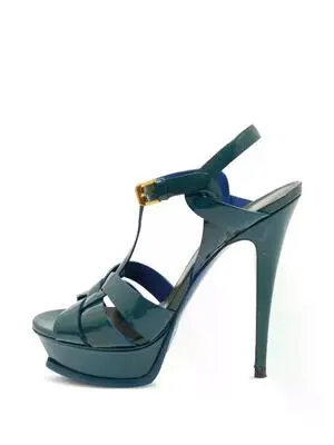 Saint Laurent Tribute Platform Sandals - Blue