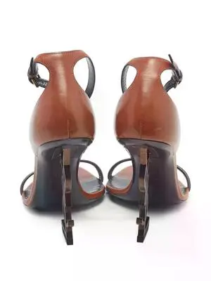 Saint Laurent Opyum Ankle-strap Heeled Sandals - Brown