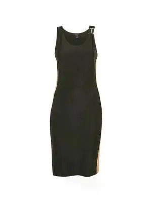 LOUIS VUITTON Monogram Sleeveless Midi Dress - Black
