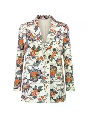 IBRIGU Floral-print Double-breasted Blazer