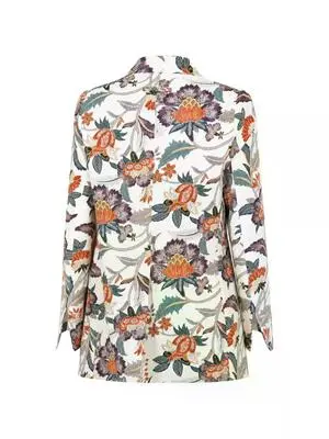 IBRIGU Floral-print Double-breasted Blazer