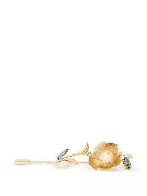 Erdem Floral Pearl Brooch - Gold