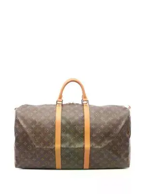 LOUIS VUITTON Monogram Keepall 55 Boston Bag - Brown