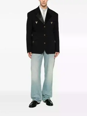 Versace Long-sleeve Buttoned Blazer - Black