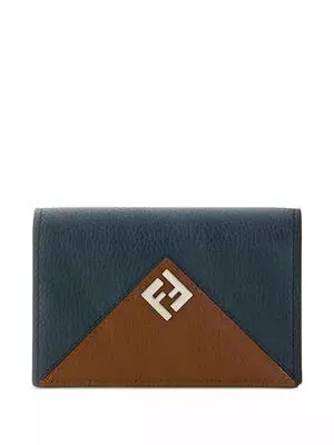 Fendi Lui Ff Logo Leather Card Holder - Blue