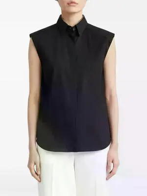 Brunello Cucinelli Embellished Collar Sleeveless Shirt - Black