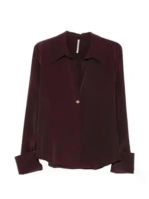 Liviana Conti V-neck Blouse With Wide Cuffs - Red