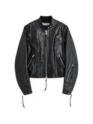 Our Legacy Buffed Leather Zip-up Jacket - Black