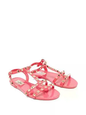 Valentino Garavani Rockstud Flat Sandals - Pink