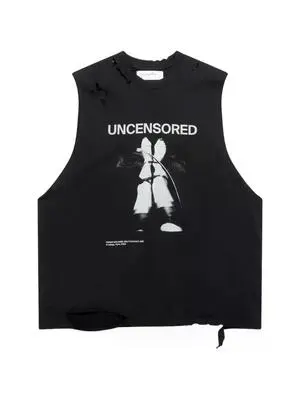 Matieres Fecales Fetish Cut Off Tank Top - Black