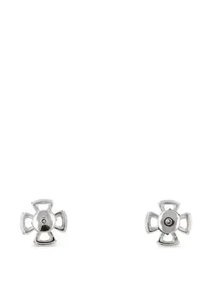 BVLGARI Fiorever Diamond Stud Earrings - Silver