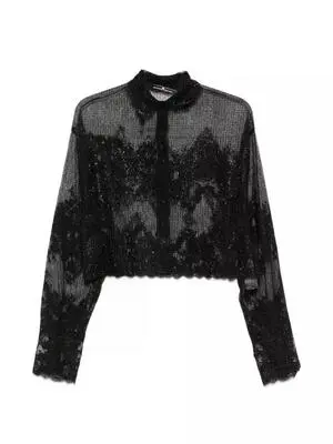 Ermanno Scervino Embellished Lace Shirt - Black