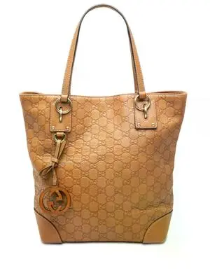 Gucci Medium Gg Charm Tote Bag - Brown