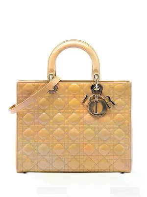 Dior Patent Cannage Lady Satchel - Neutrals