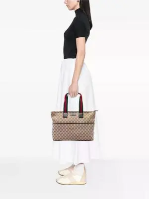 Gucci Gg Canvas Web Tote Bag