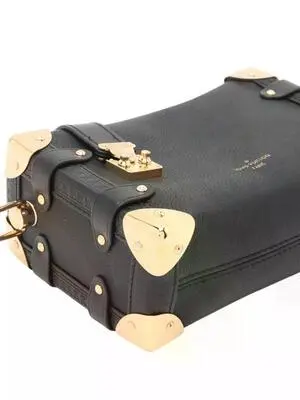 LOUIS VUITTON Grained Calfskin Side Trunk Pm Satchel