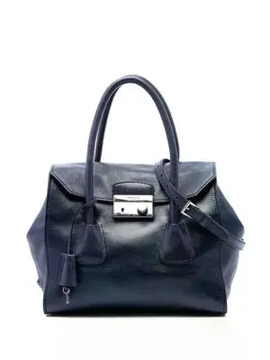 Prada Glace Calf Sound Lock Satchel - Blue