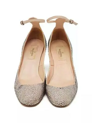 Valentino Garavani Embellished Heeled Pumps With Buckle Ankle Strap