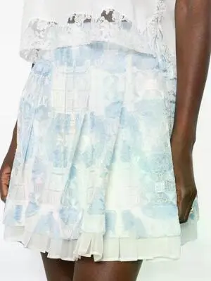 Ermanno Scervino Lace Overlay Pleated Mini Skirt