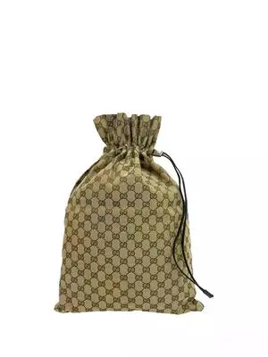 Gucci Gg Canvas Drawstring Pouch - Neutrals