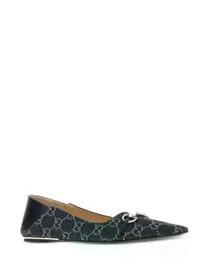 Gucci Gg Monogram Denim Ballet Flats - Blue