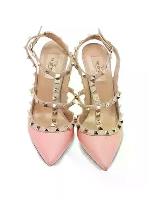 Valentino Garavani Rockstud Leather Heeled Pumps - Pink