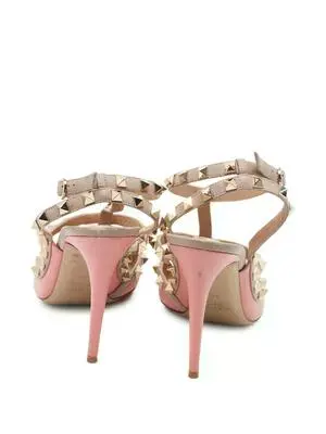 Valentino Garavani Rockstud Leather Heeled Pumps - Pink