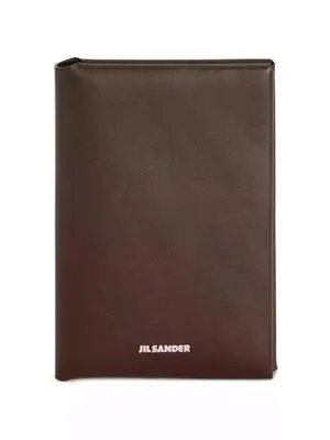 JIL SANDER Grained Leather Passport Holder - Brown