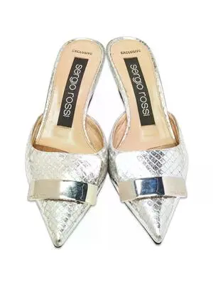 SERGIO ROSSI Embossed Mules