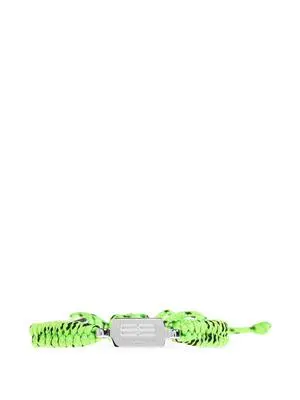 Balenciaga Saint-germain Lace Logo-detail Bracelet - Silver
