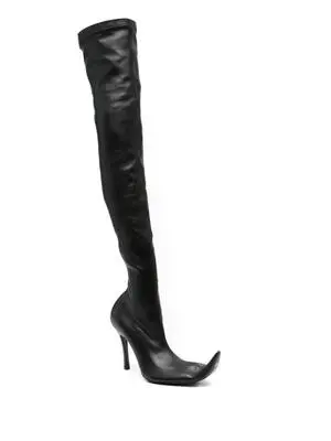 Balenciaga 110mm Leather Pointed-toe Over-the-knee Boots