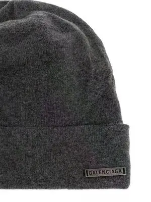 Balenciaga Logo Plaque Beanie Hat