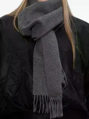 Balenciaga Fringed Logo-plaque Scarf