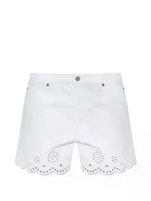 FRAME Broderie Anglaise Scalloped-edge Shorts - White