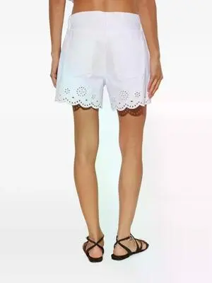FRAME Broderie Anglaise Scalloped-edge Shorts