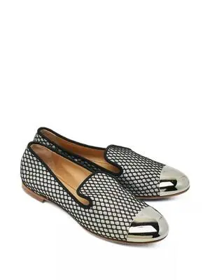 GIUSEPPE ZANOTTI Glitter-mesh Smoking Loafers