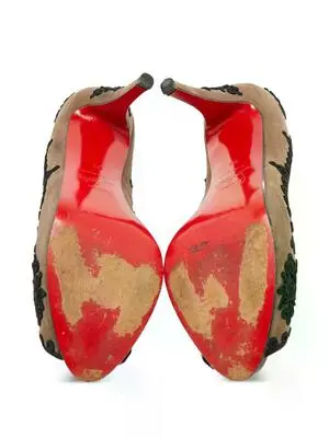CHRISTIAN LOUBOUTIN Very Prive Lace-embroidered Pumps