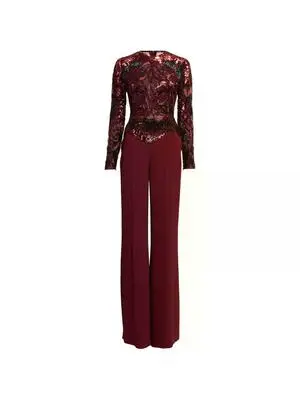 Elie Saab Embellished Jumpsuit - Red