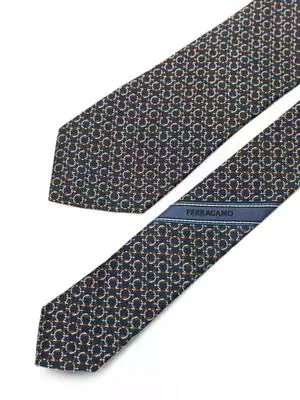 FERRAGAMO Gancini Jacquard Silk Tie