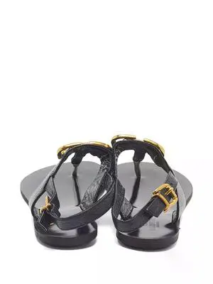 Valentino Garavani Vlogo Leather Flat Sandals