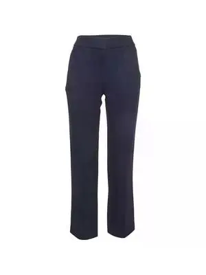 LOUIS VUITTON Navy Crepe Straight-leg Trousers - Blue