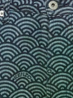 Kenzo Japanese Seigaiha Wave-print Cargo Jeans