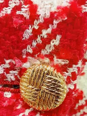 Alessandra Rich Checked Tweed Cropped Jacket