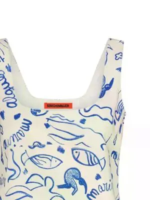 SIMONMILLER Sahara Printed Denim Dress