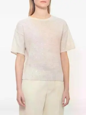 Antonelli Firenze Sequin-embellished Short-sleeve Sweater